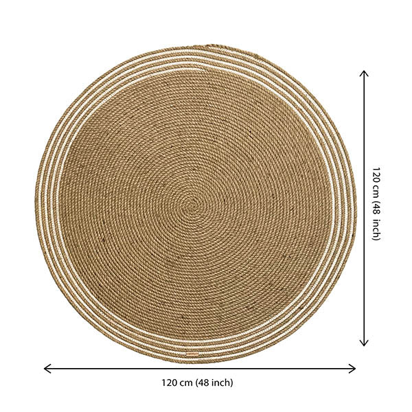Jute Natural Round Rug (4 Feet- 120 cm) – Nobbys